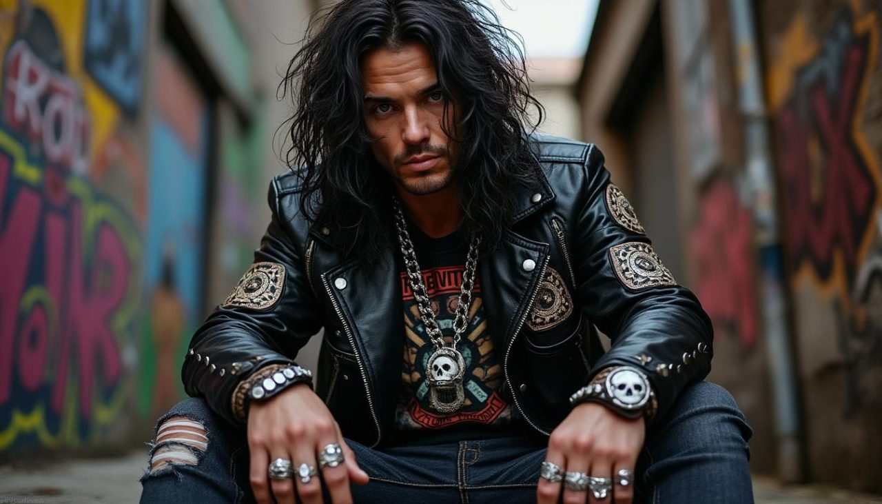 look metal homme : les essentiels mode, coiffure et accessoires